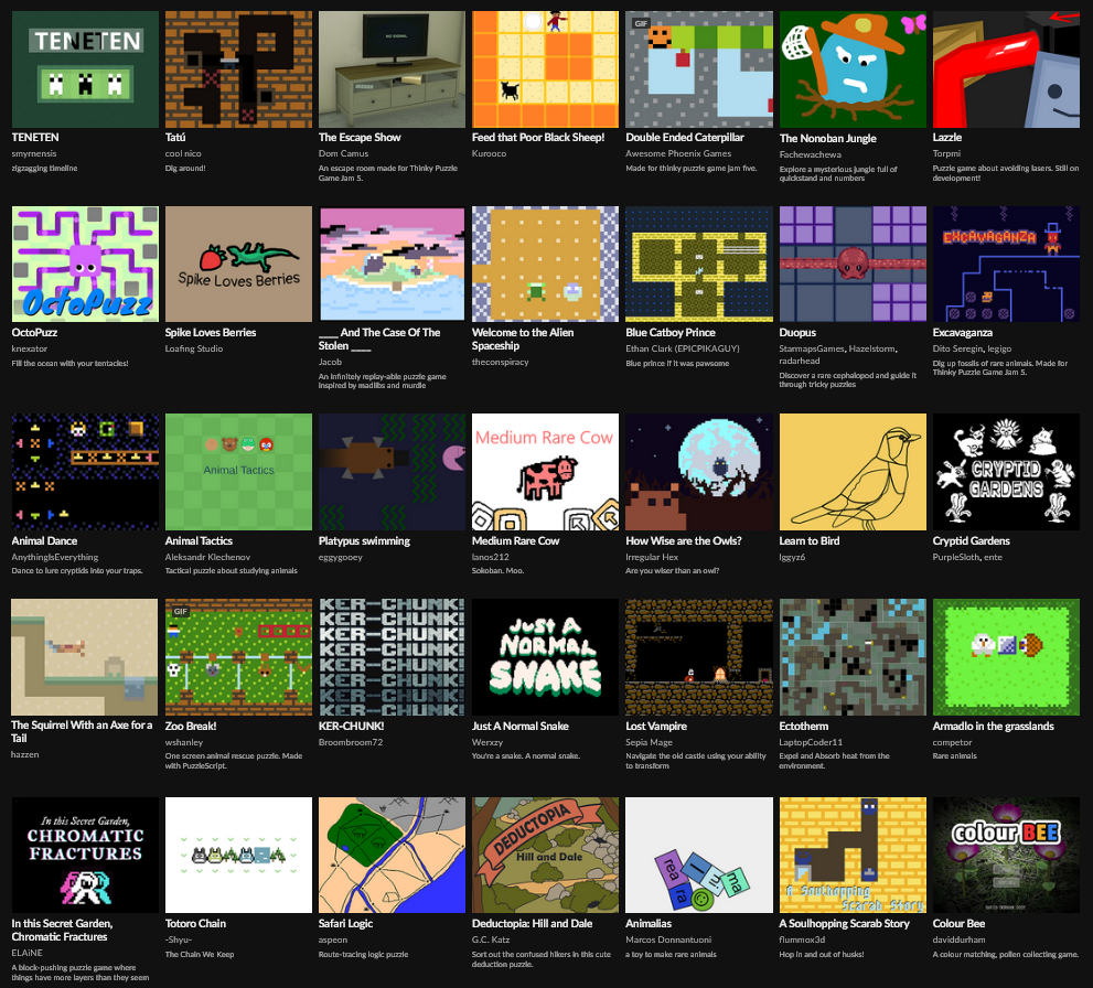 Play over 60 new games created for the Thinky Puzzle Game Jam 5 ...