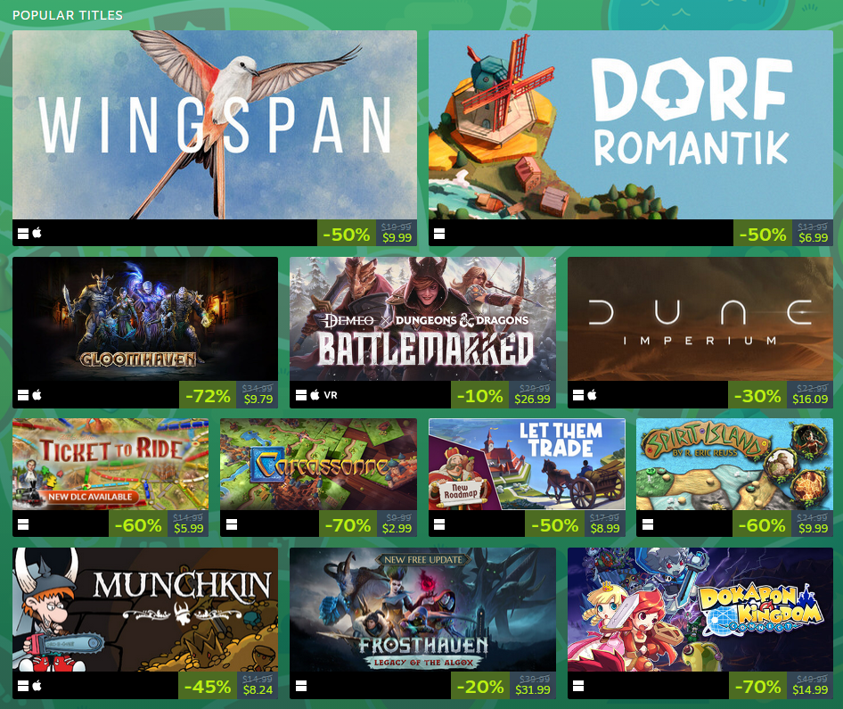 Tabletop news: the Steam Board Game Fest runs through this weekend, and ...