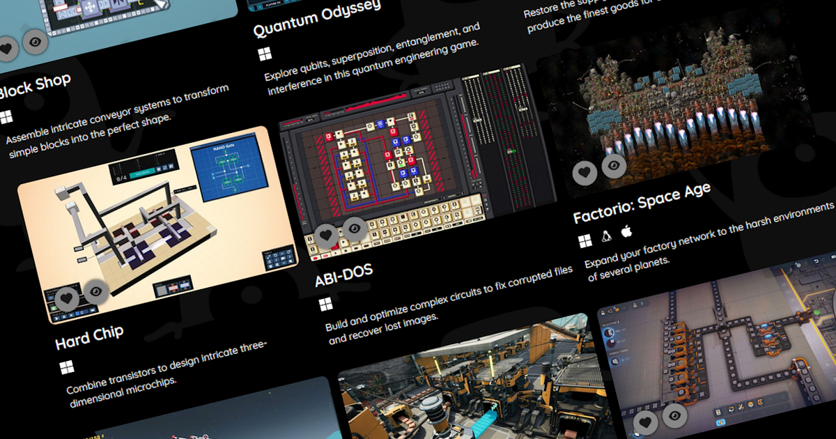 Browse our huge new Thinky Games Database update: engineering ...